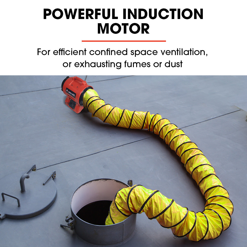 Baumr-AG 200mm (8 inch) Portable Air Blower Mover Axial Ventilation Extraction Fan - YDS.com.au